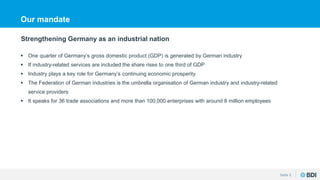 BDI - The Federation of German Industries (English Presentation) | PPTX