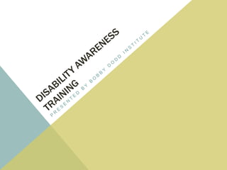 BDI Disability Awareness Training 2015 | PPTX