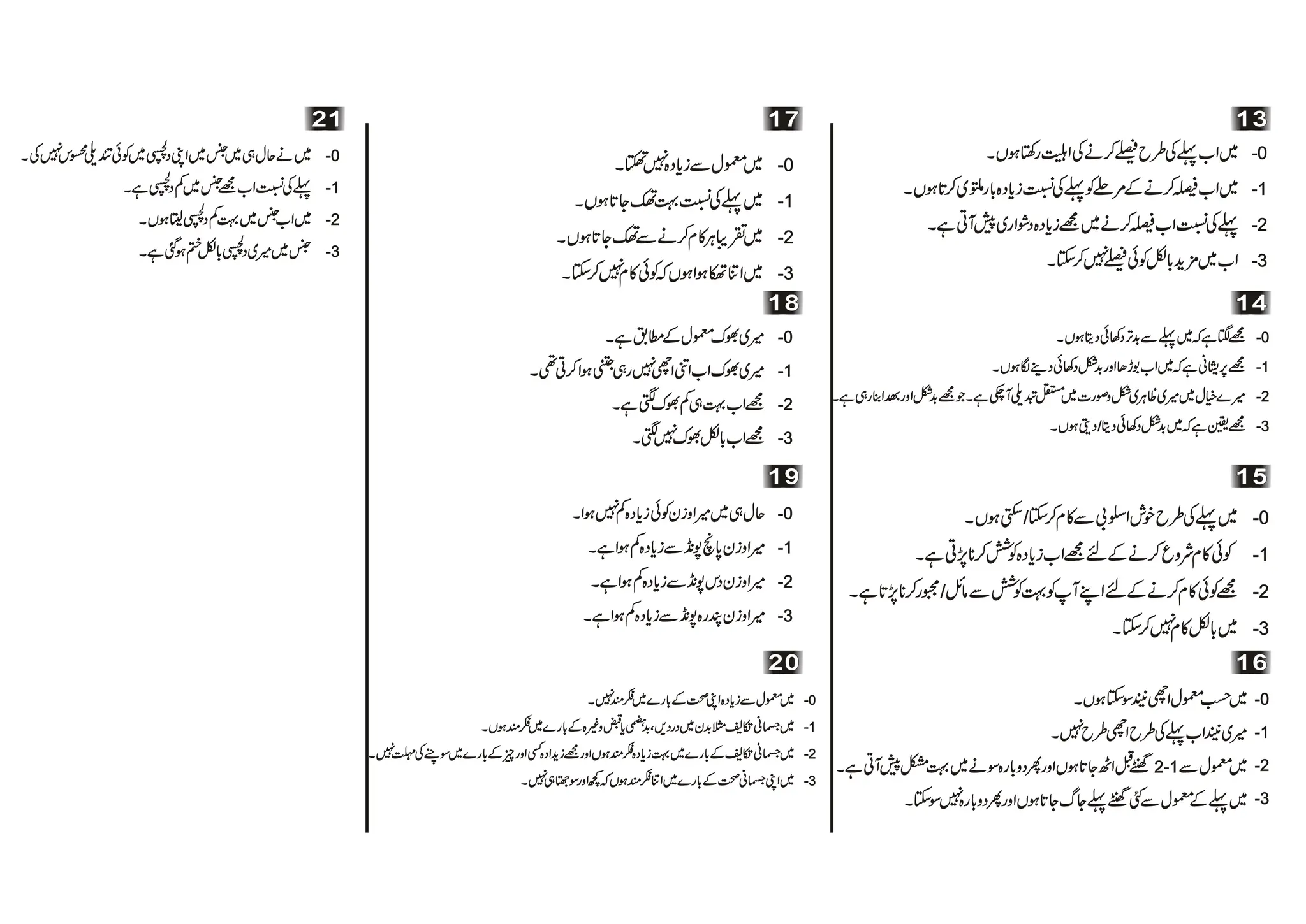 Beck Depression Inventory BDI urdu version .pdf