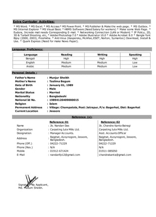 Bd jobs (currivulam vita (cv) | DOC