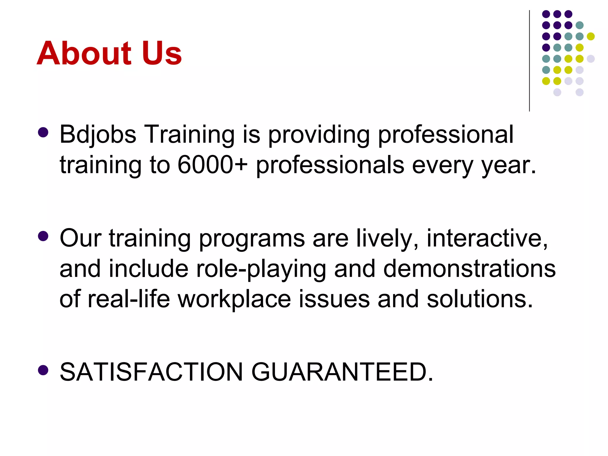 Bdjobs Training | PPT