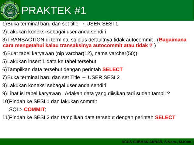 ORACLE Di Virtual Box : Ringkasan Penggunaan | PPT