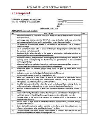 Bdm 202 take home 1 | DOCX | Executive Leadership & Management | Business