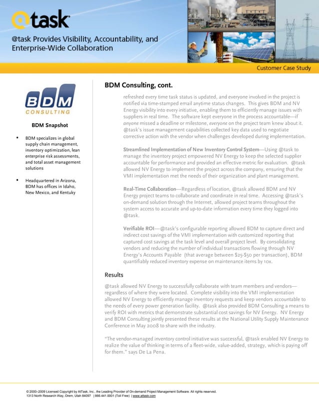 BDM AtTask Case Study | PDF