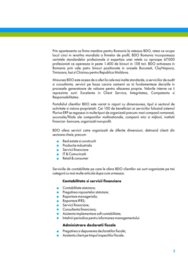 BDO Romania - Studiu-de-caz-pluriva-erp | PDF