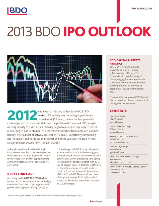 Bdo 2013 ipo outlook | PDF