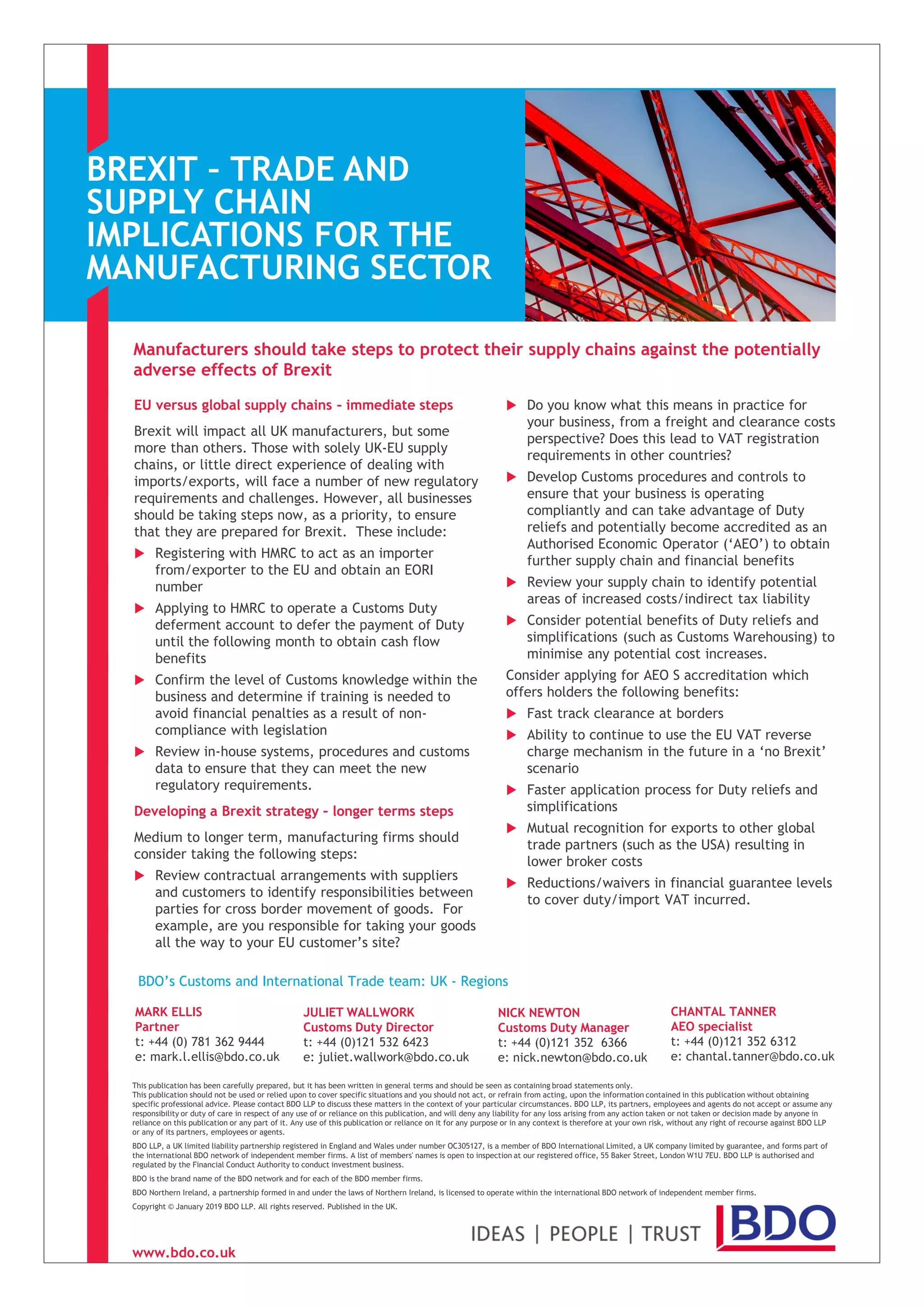 BDO Brexit flyer | PDF