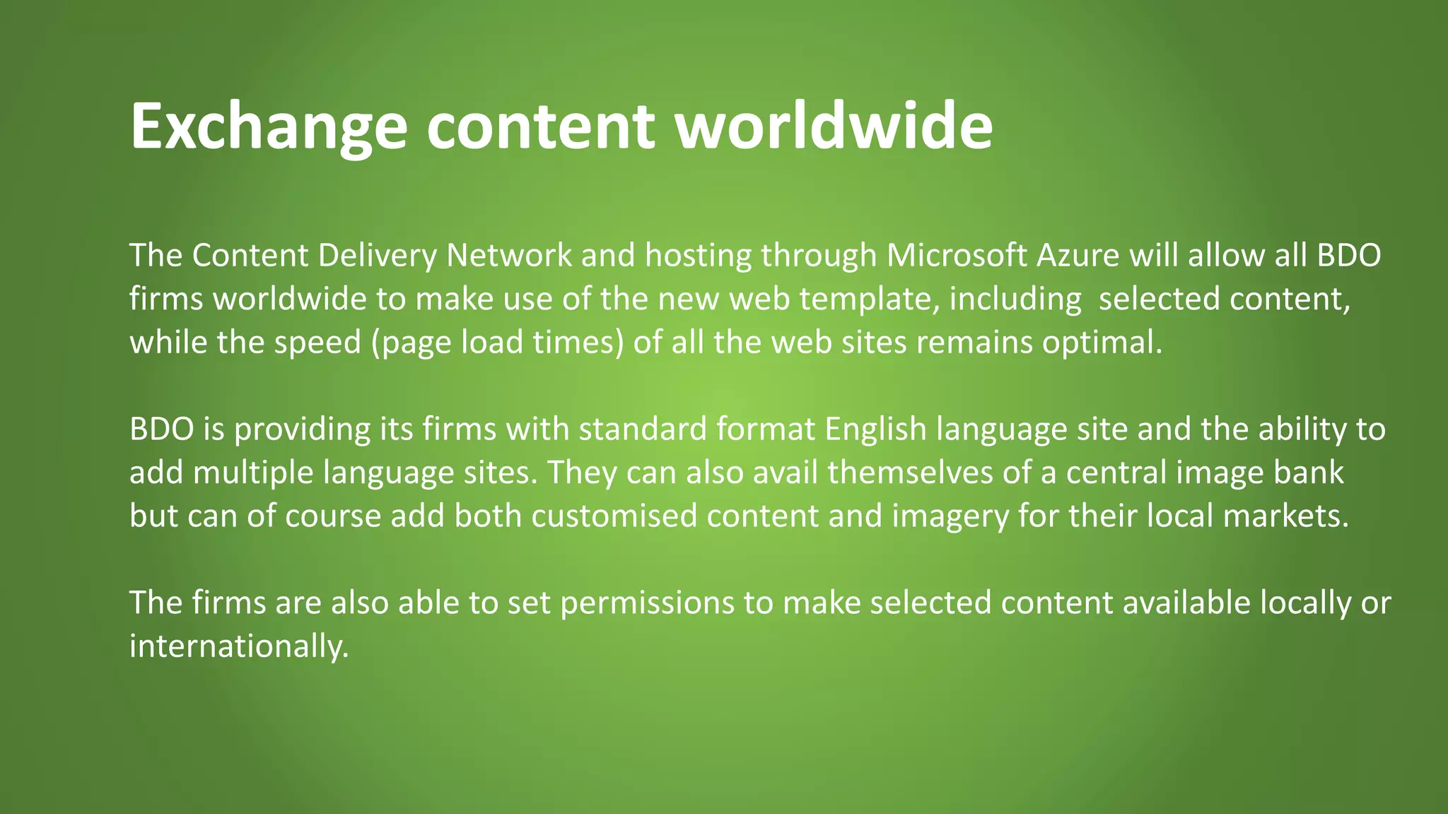 Showcase BDO global websites | PPTX