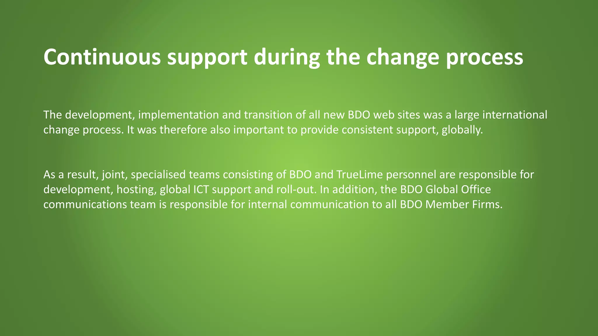 Showcase BDO global websites | PPTX