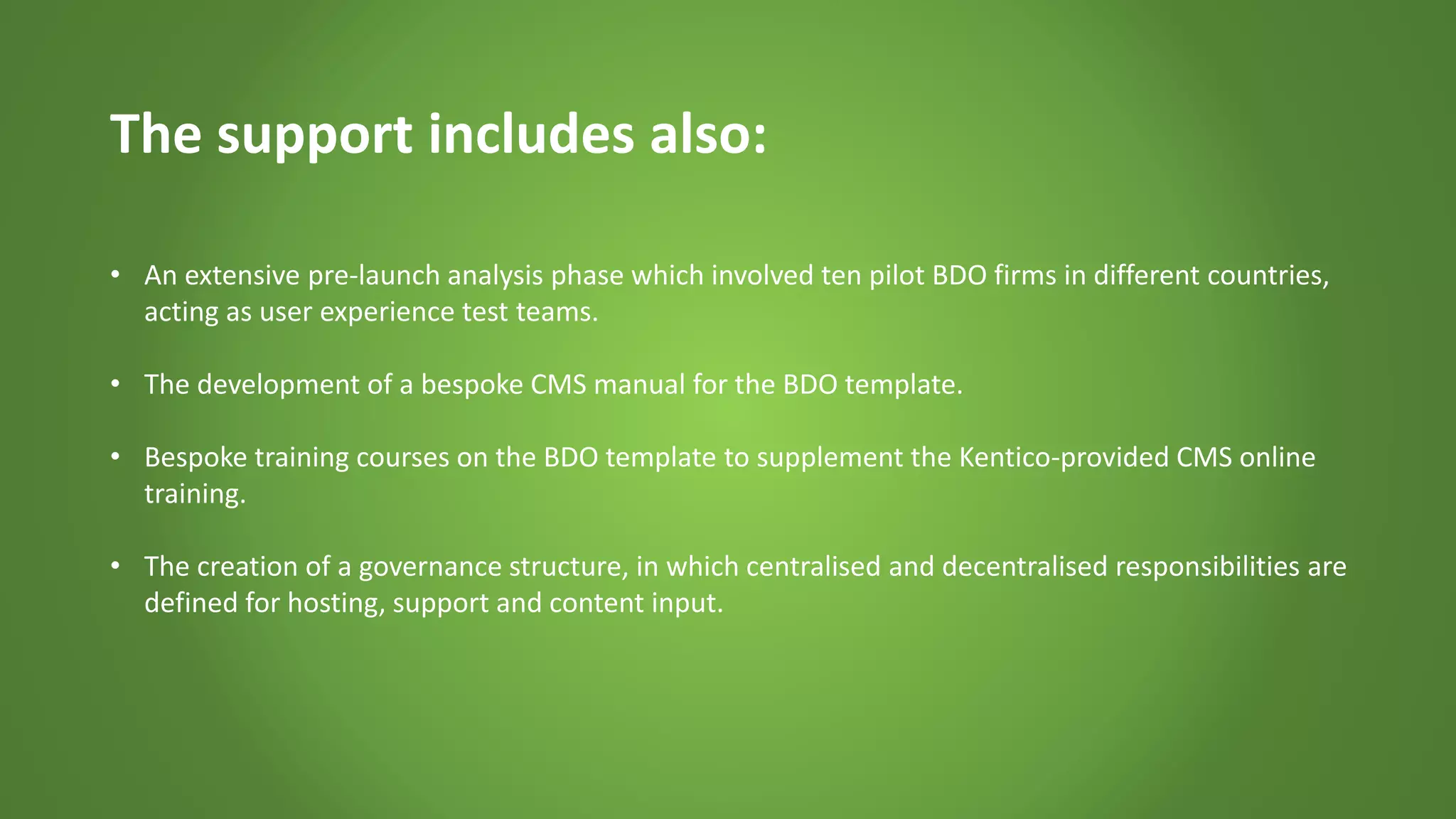 Showcase BDO global websites | PPTX