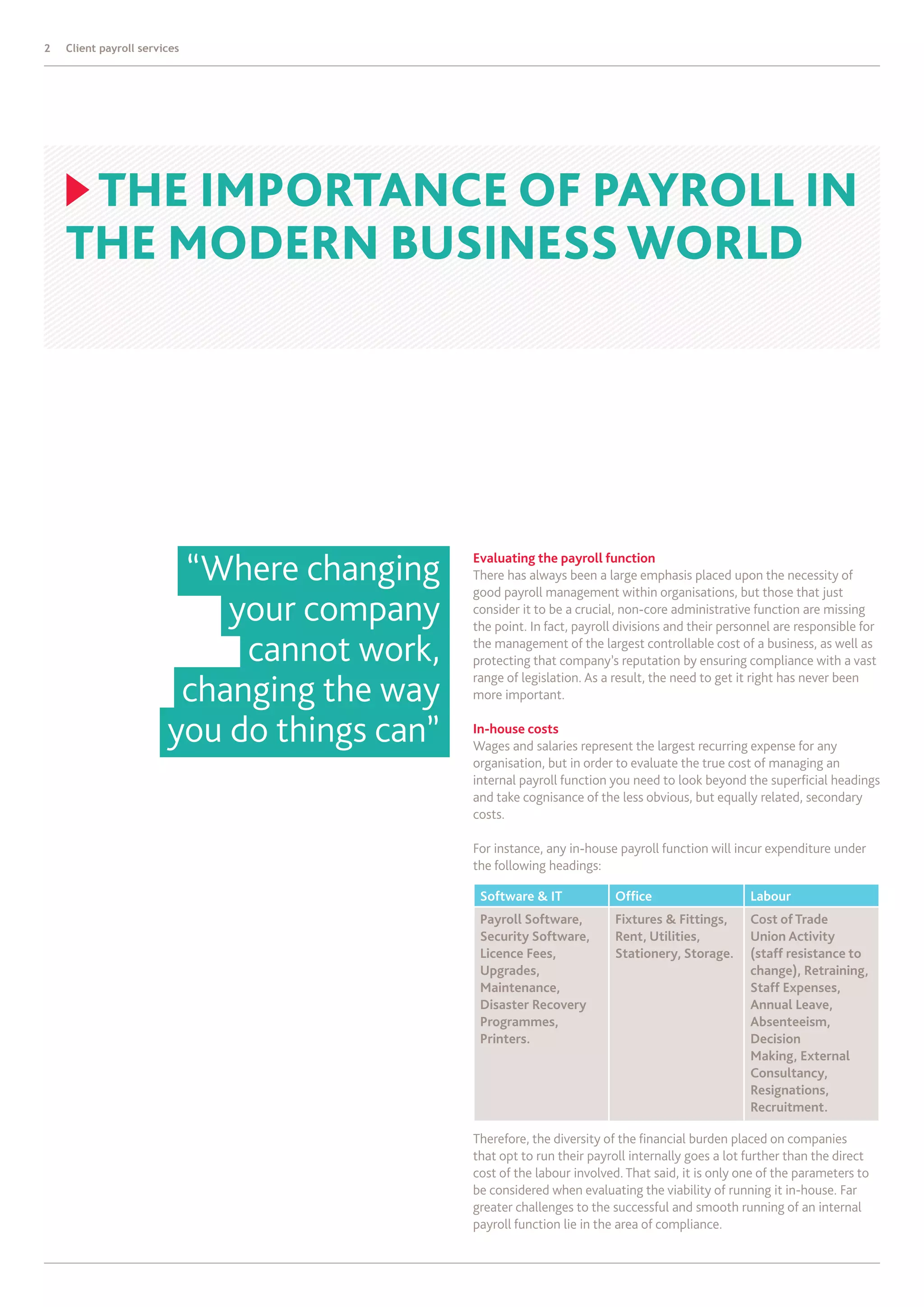 BDO Payroll Services Brochure | PDF