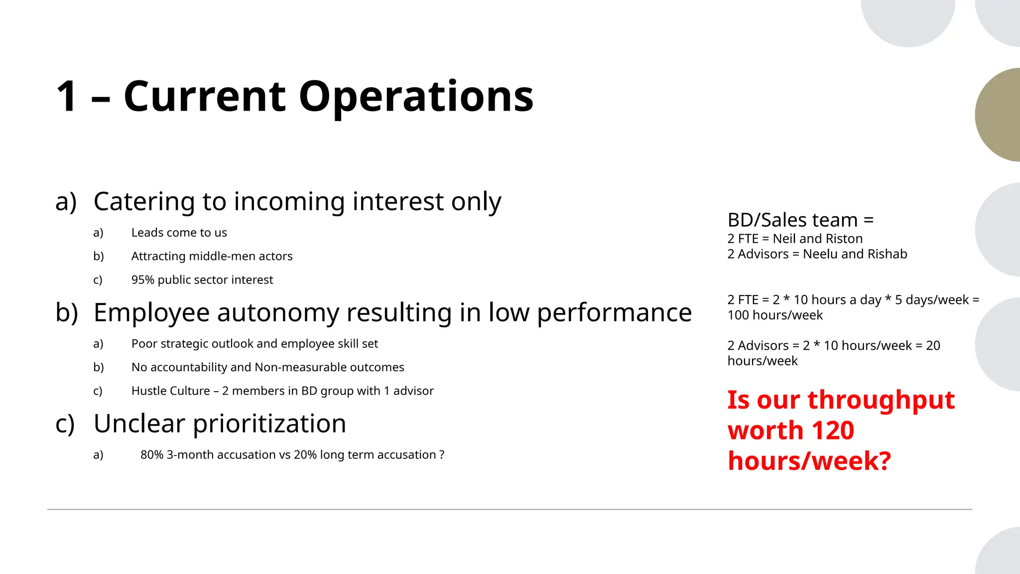 presentation on BD operation improvements | PPT