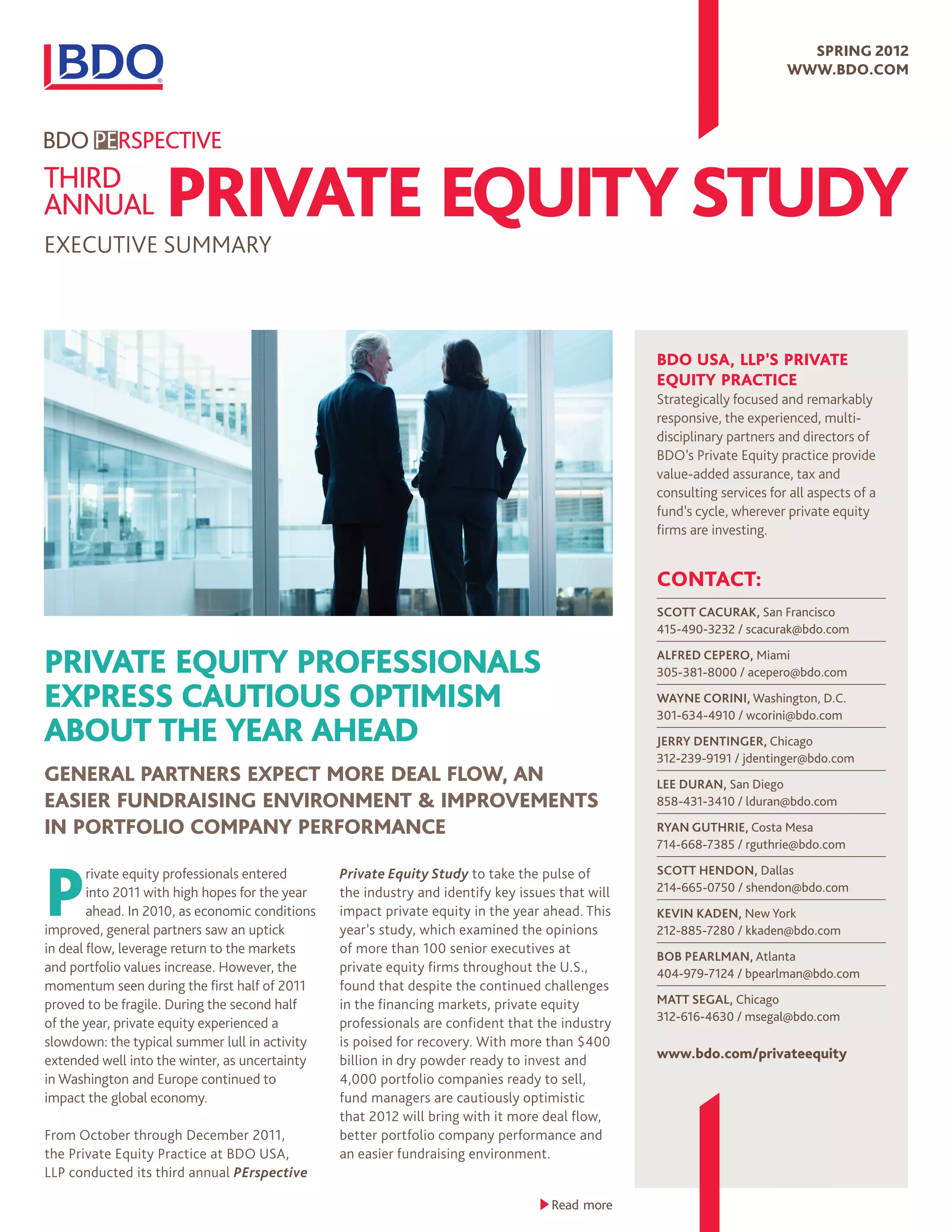 BDO Private Equity Study 2012 | PDF