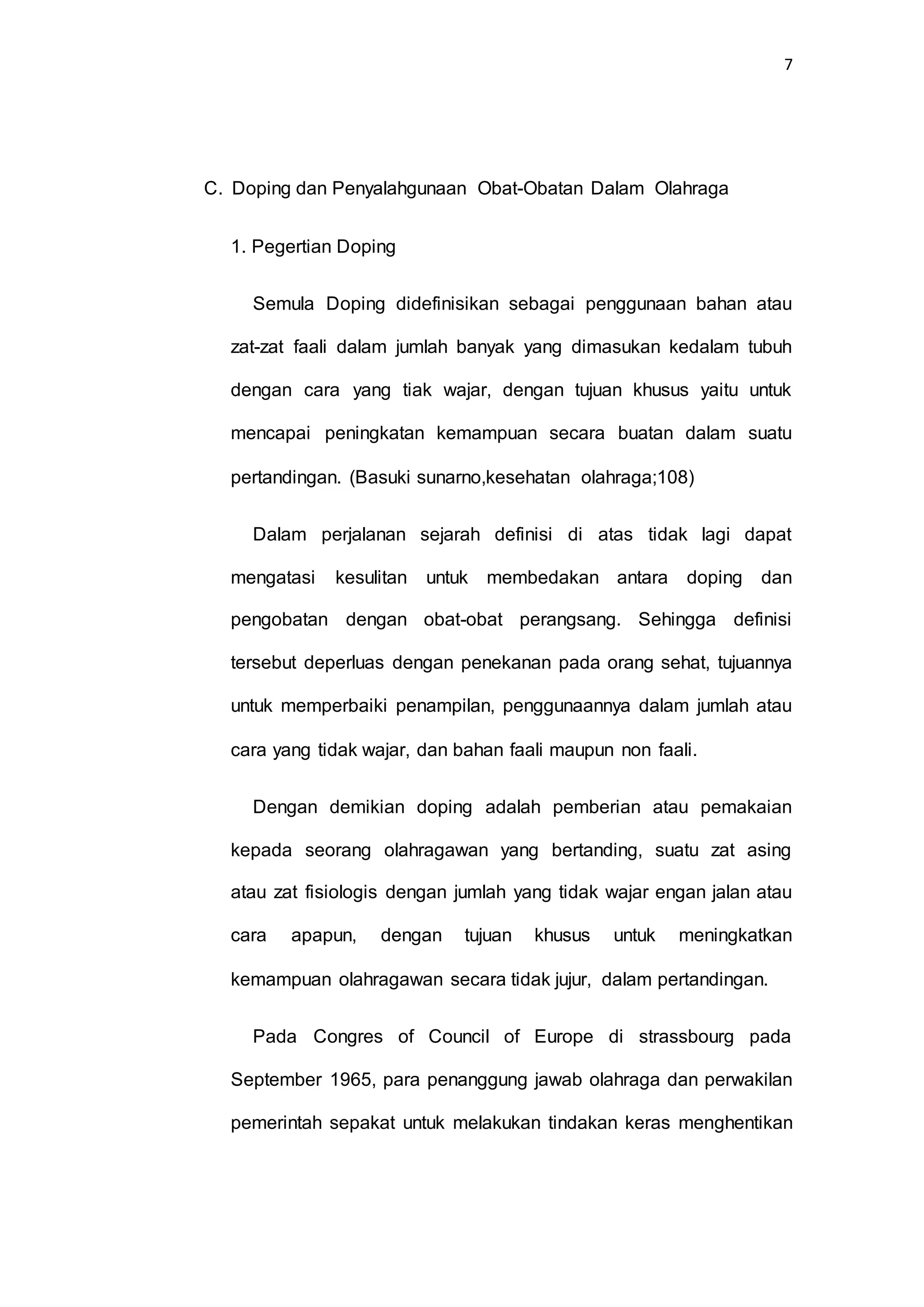 adaftasi dan respon tubuh, doping dan penyalah gunaan obat | DOCX