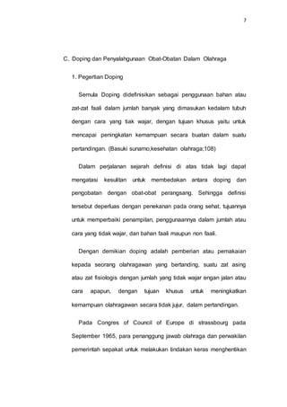 adaftasi dan respon tubuh, doping dan penyalah gunaan obat | DOCX