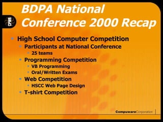 Compuware and BDPA Detroit: Success Story in 2000 | PPT