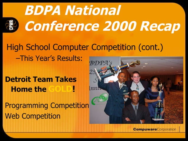 Compuware and BDPA Detroit: Success Story in 2000 | PPT