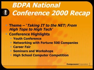 Compuware and BDPA Detroit: Success Story in 2000 | PPT