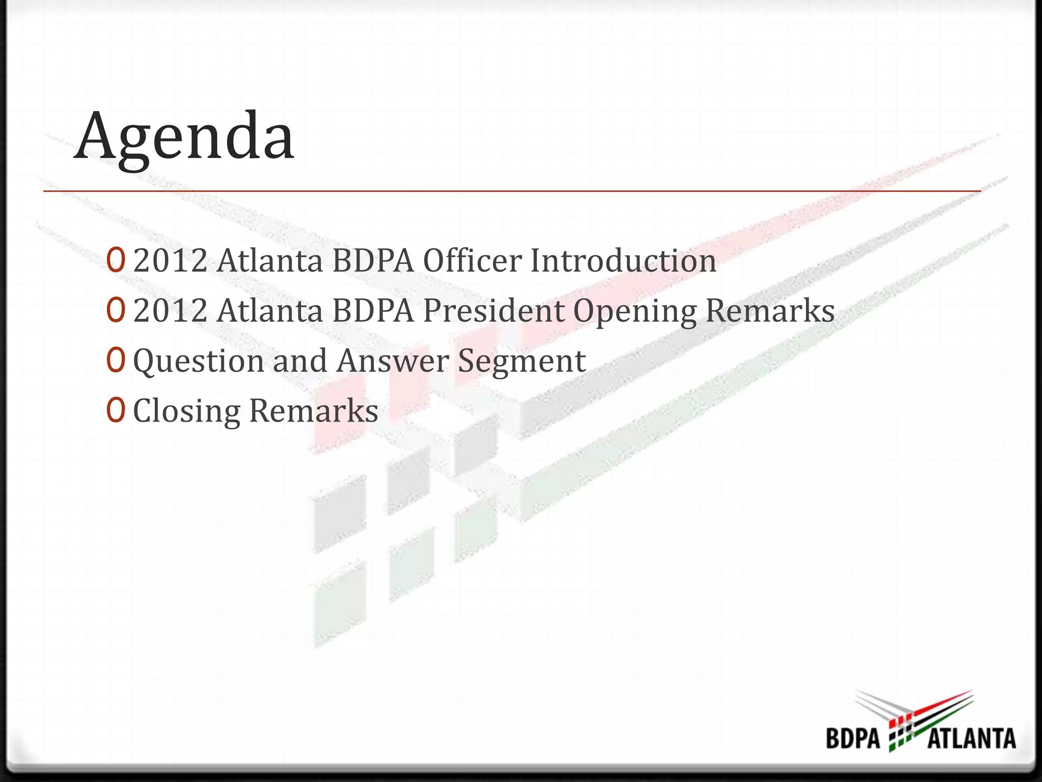 Overview: BDPA Atlanta (2012) | PPT