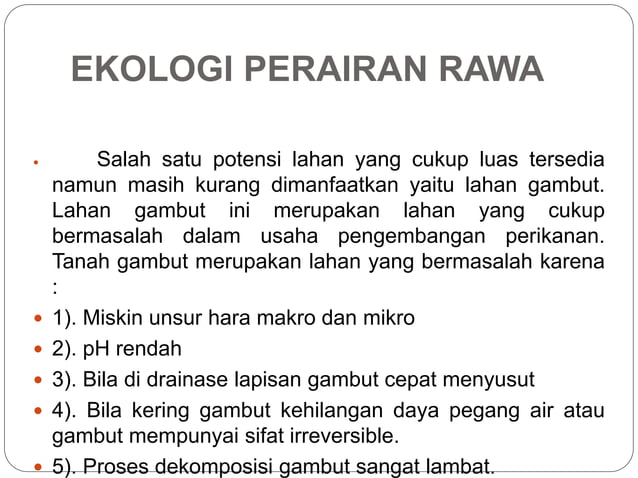 Materi Budidaya Perairan Air Rawa Ridho Aha | PPT