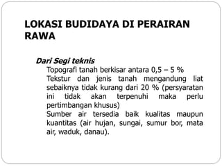 Materi Budidaya Perairan Air Rawa Ridho Aha | PPT