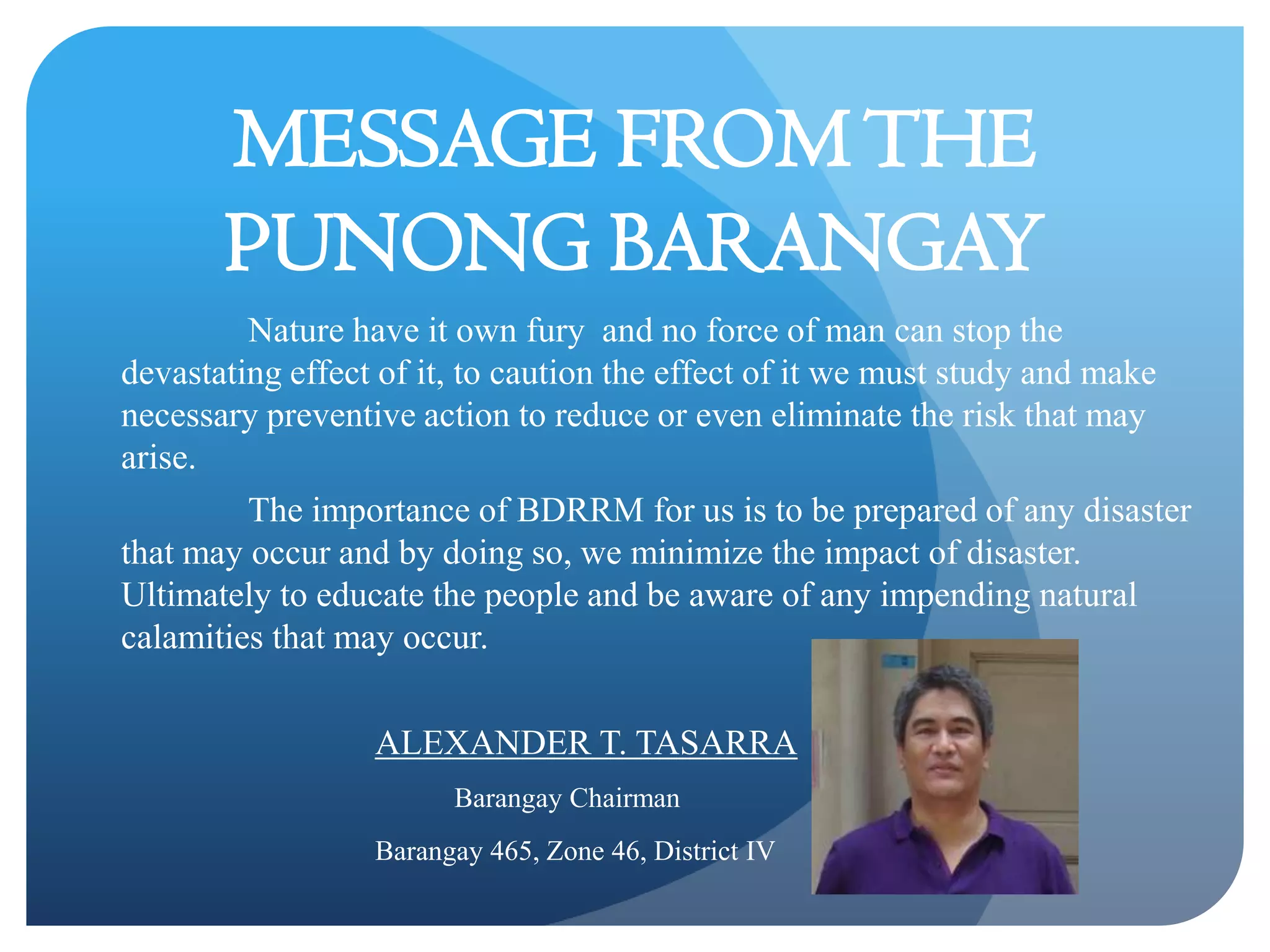 The Barangay Disaster Risk Reduction Management Plan | PPTX