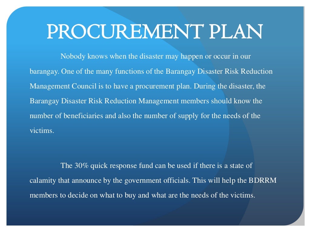 The Barangay Disaster Risk Reduction Management Plan the-barangay-disaster-risk-reduction-management-plan