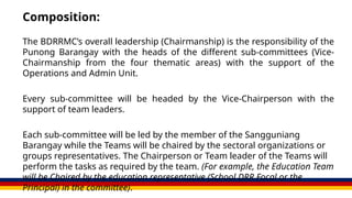 Barangay Disaster Risk Reduction and Management Committee Composition ...