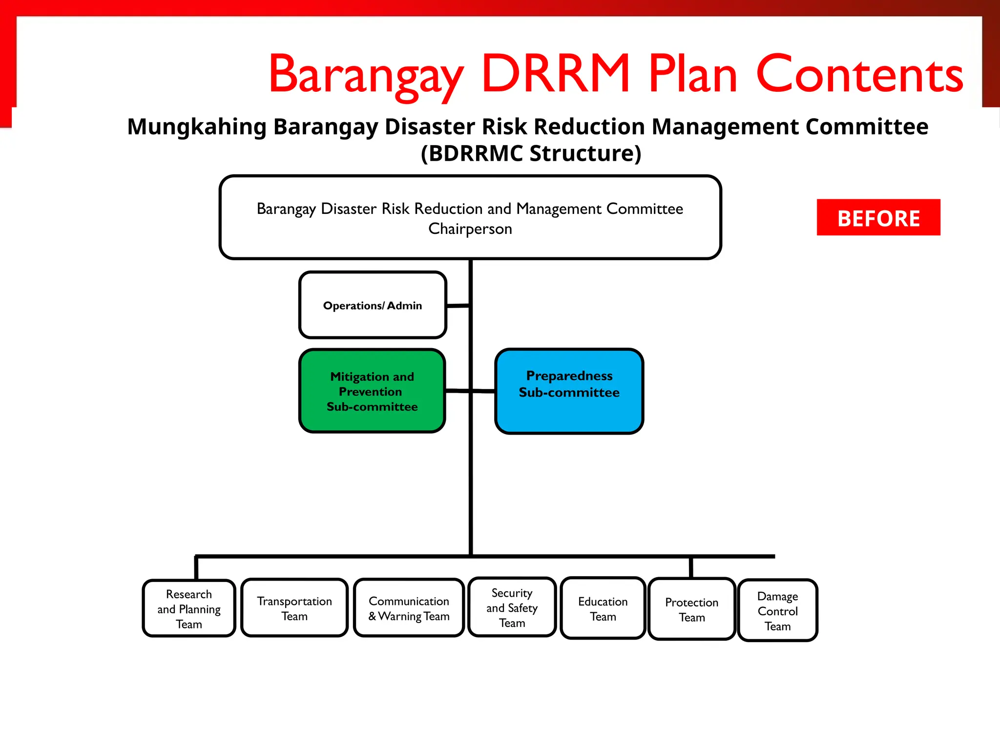BARANGAY DISASTER RISK REDUCTION AND MANAGEMENT PLAN TEMPLATE | PPTX