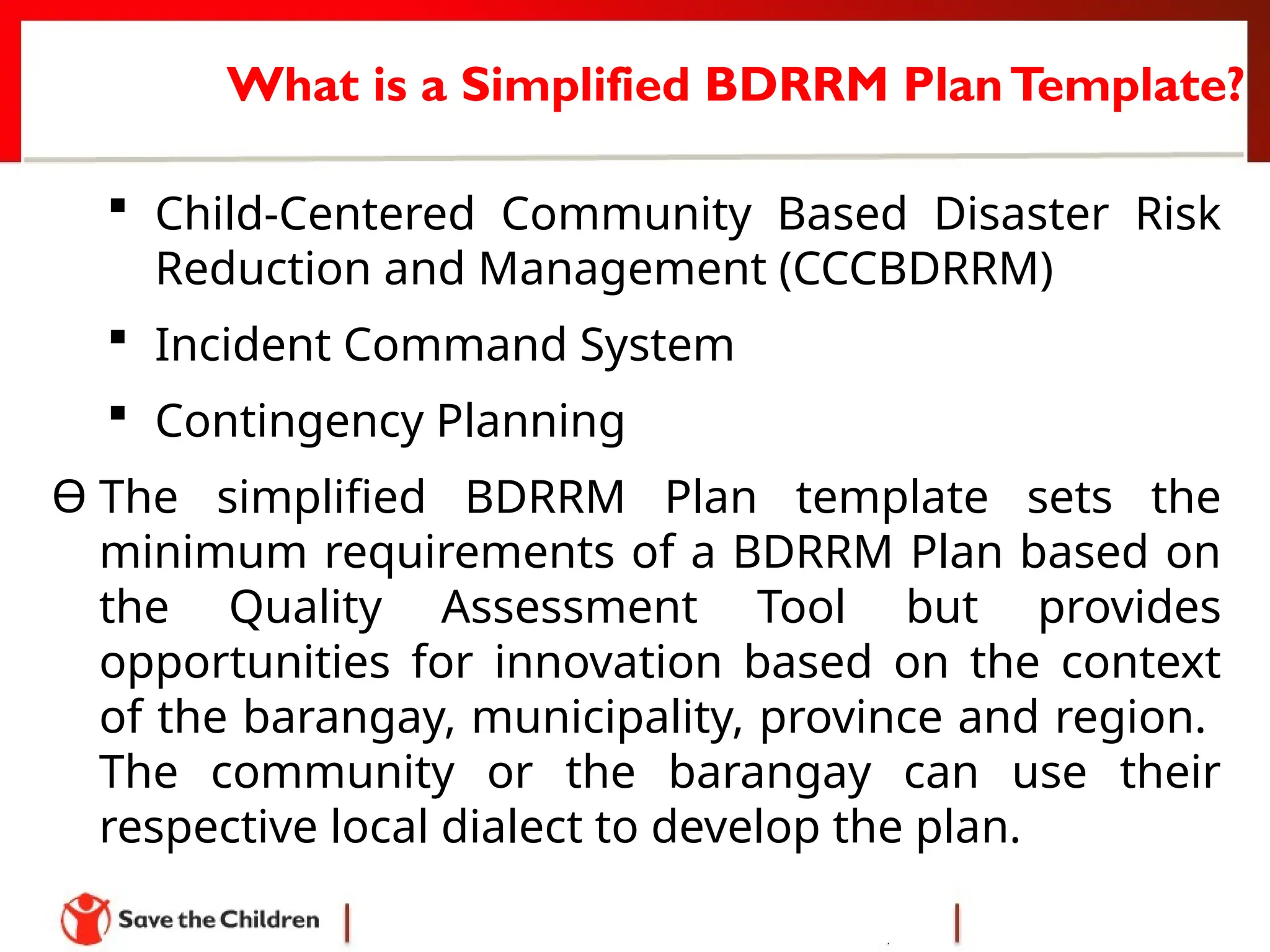 BARANGAY DISASTER RISK REDUCTION AND MANAGEMENT PLAN TEMPLATE | PPTX