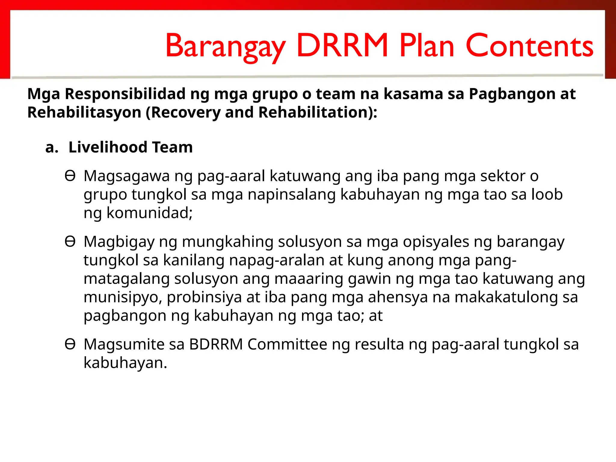 BARANGAY DISASTER RISK REDUCTION AND MANAGEMENT PLAN TEMPLATE | PPTX