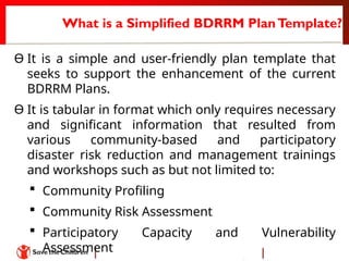 BARANGAY DISASTER RISK REDUCTION AND MANAGEMENT PLAN TEMPLATE | PPTX