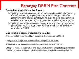 BARANGAY DISASTER RISK REDUCTION AND MANAGEMENT PLAN TEMPLATE | PPTX