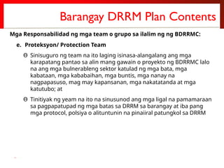 BARANGAY DISASTER RISK REDUCTION AND MANAGEMENT PLAN TEMPLATE | PPTX