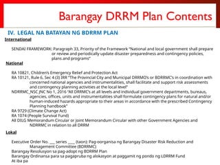 BARANGAY DISASTER RISK REDUCTION AND MANAGEMENT PLAN TEMPLATE | PPTX