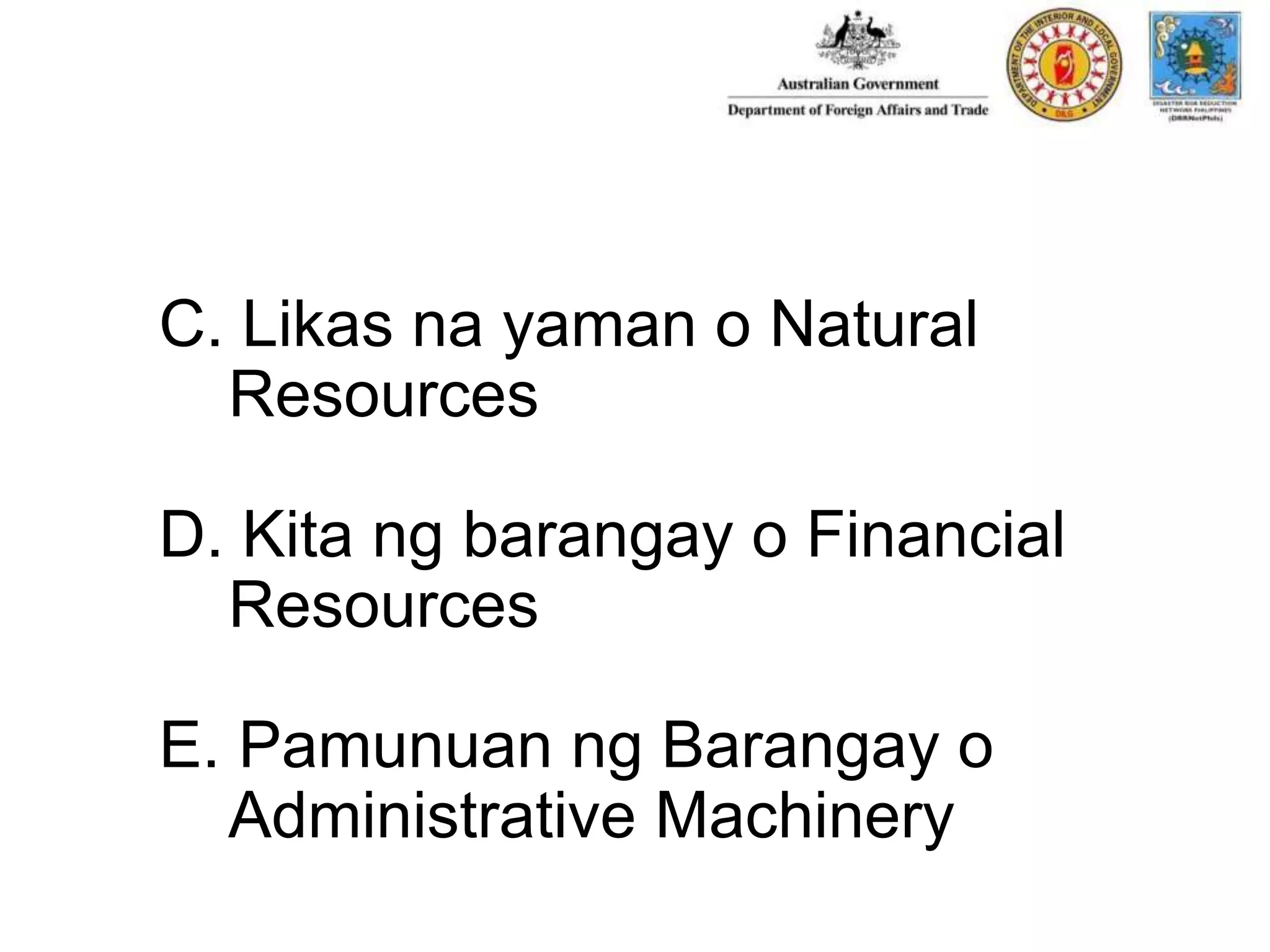 Barangay Bambang Disaster Risk Reduction and Management Planning ...