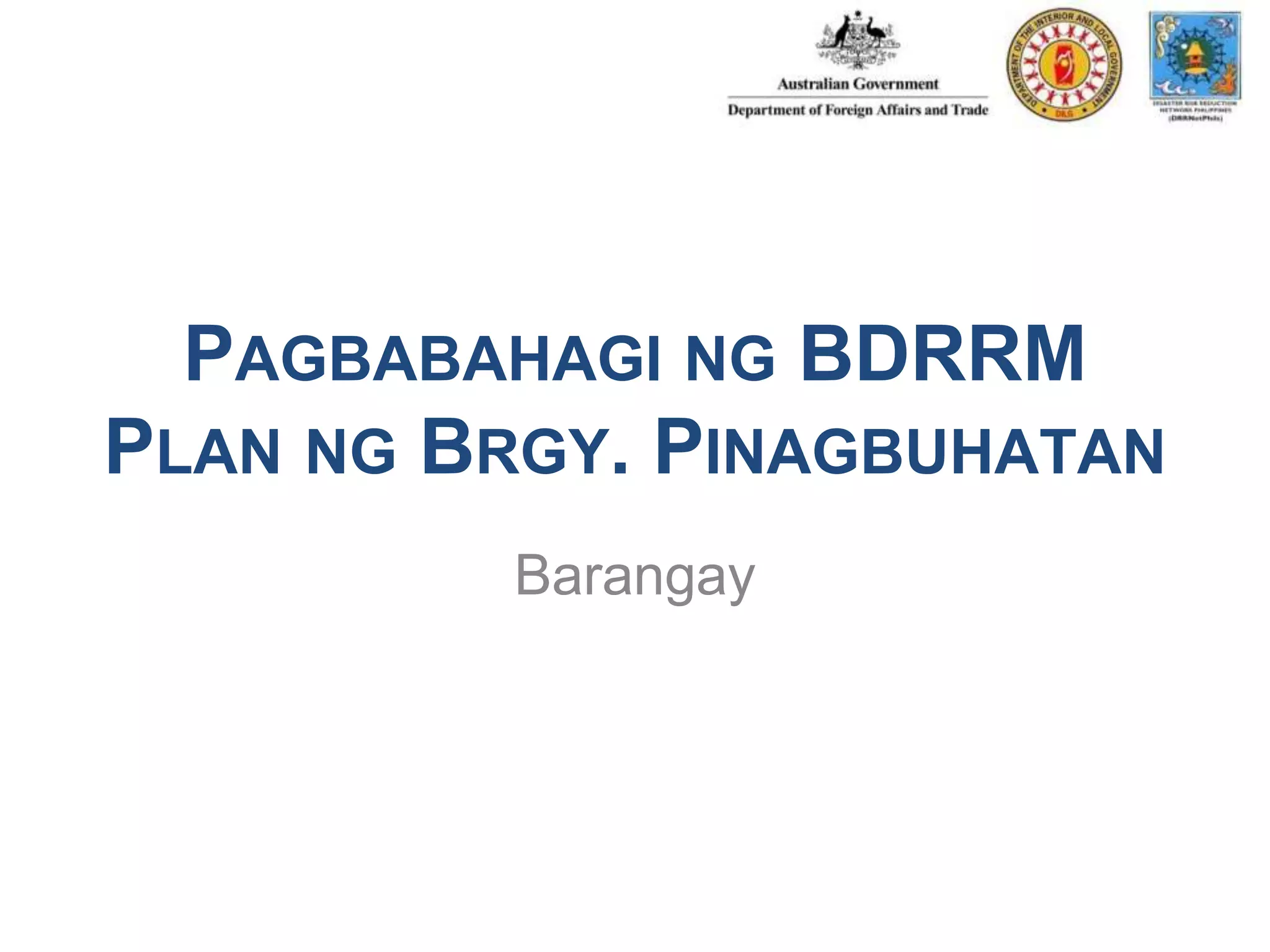 Barangay Bambang Disaster Risk Reduction and Management Planning ...
