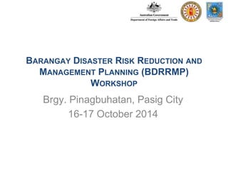 Barangay Bambang Disaster Risk Reduction and Management Planning ...
