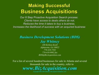 8 steps to making successful acquisitions | PPT