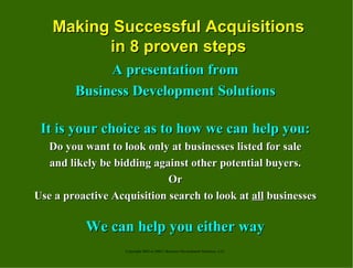 8 steps to making successful acquisitions | PPT