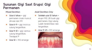 Kronologi Erupsi Gigi Permanen | PPTX