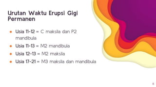 Kronologi Erupsi Gigi Permanen | PPTX