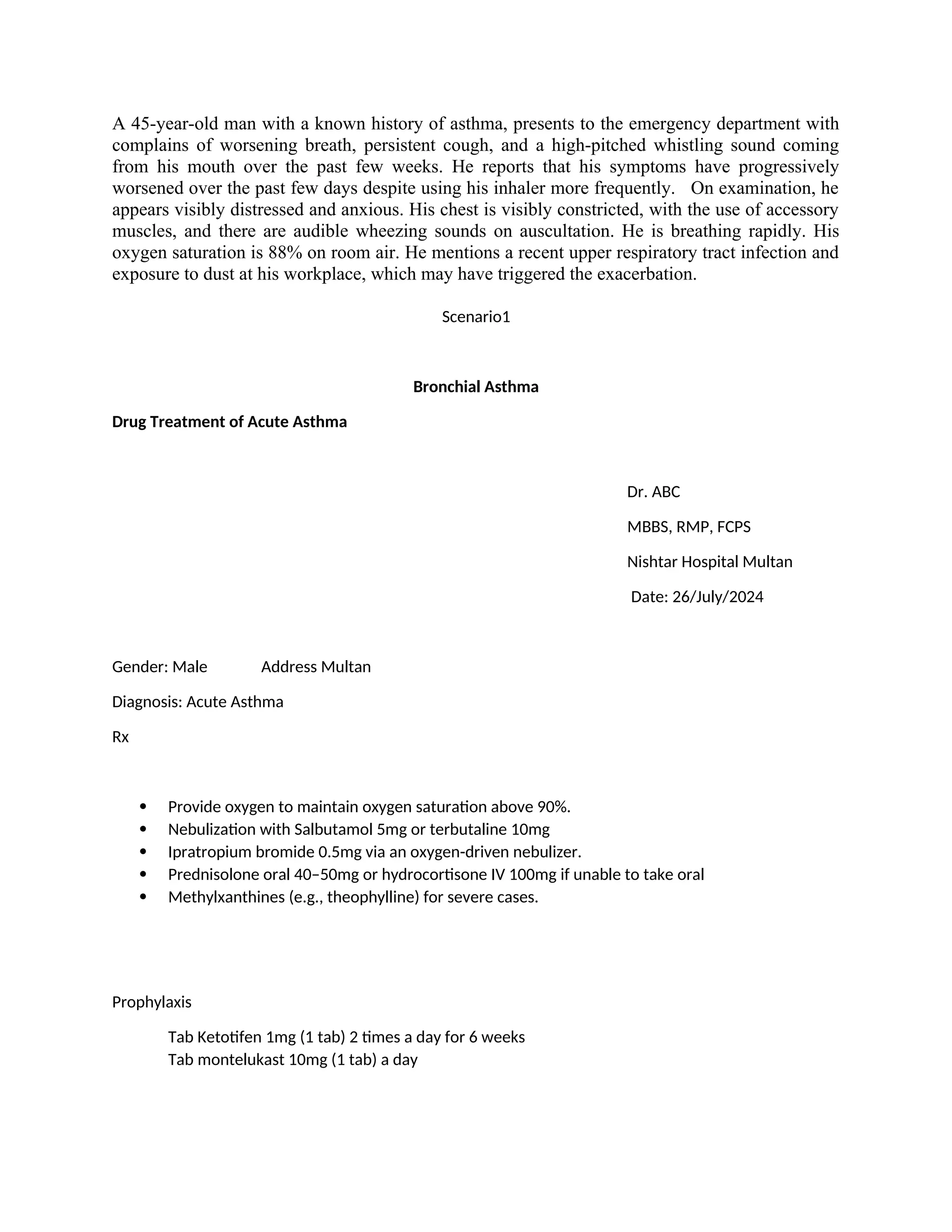 BDS 2Y Practical Asthma, Typhoid,UTI.docx