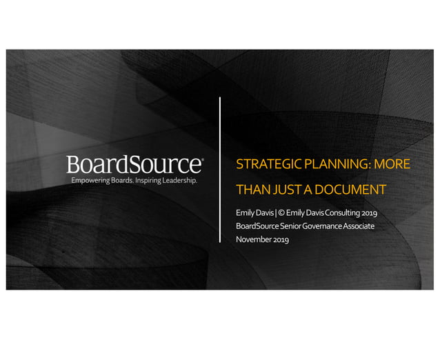 BoardSource Strategic Planning Webinar Nov 2019 | PPT