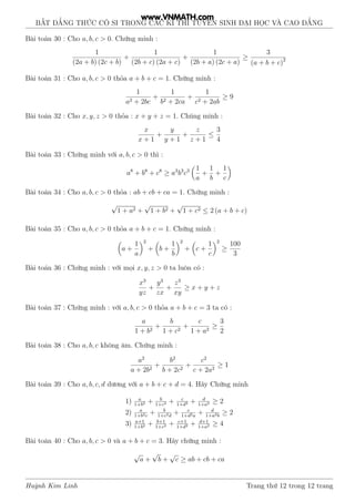 Bdt cauchy trong đề thi đại học | PDF