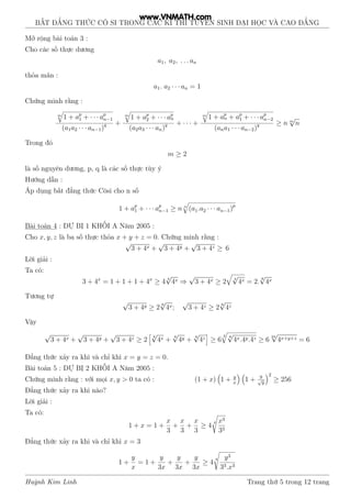 Bdt cauchy trong đề thi đại học | PDF