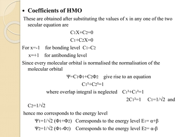 Huckel Molecular Orbital Theory | PPTX | Physics | Science