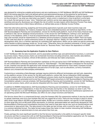 Creating Value with SAP BusinessObjects Planning and Consolidation, version for SAP NetWeaver | PDF