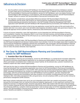Creating Value with SAP BusinessObjects Planning and Consolidation, version for SAP NetWeaver | PDF