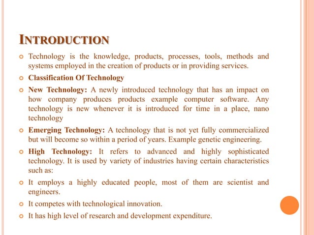 Import of Technology and Technology Transfer | PPTX | Business ...
